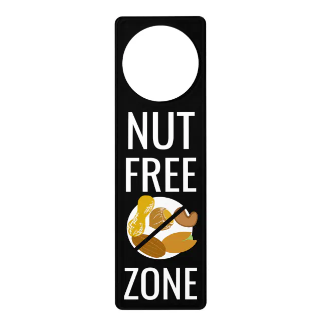 Nut Free Zone Sign No Peanuts or Tree Nuts Symbol | Zazzle