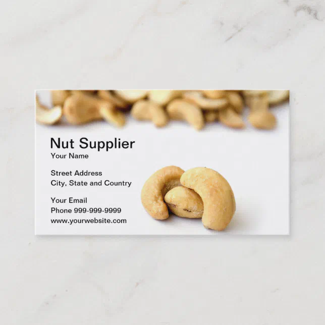 nut supplier business card | Zazzle