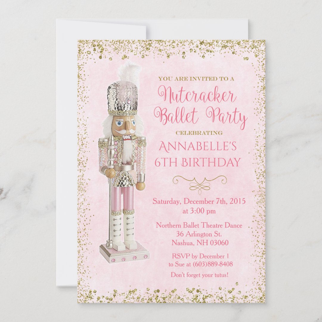 Nutcracker Ballet Birthday Invitation | Zazzle