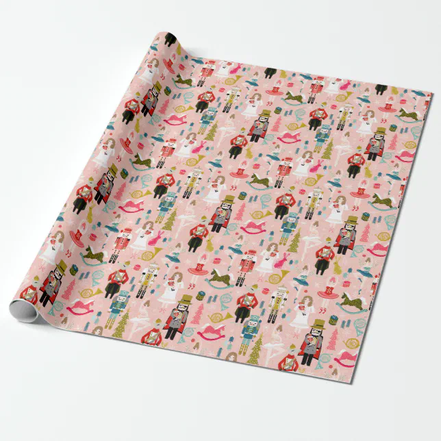 Nutcracker Ballet Characters - pink Wrapping Paper | Zazzle