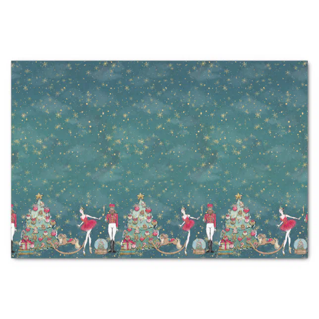 Nutcracker Ballet Dancer Green Christmas Tissue Paper | Zazzle