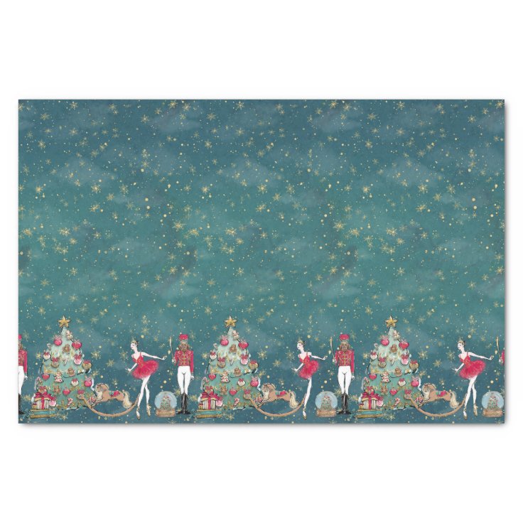 Nutcracker Ballet Dancer Green Christmas Tissue Paper | Zazzle