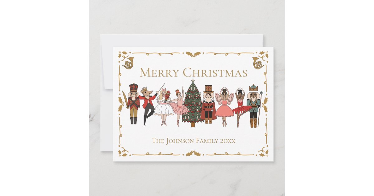 Nutcracker Ballet Merry Christmas Holiday Card | Zazzle
