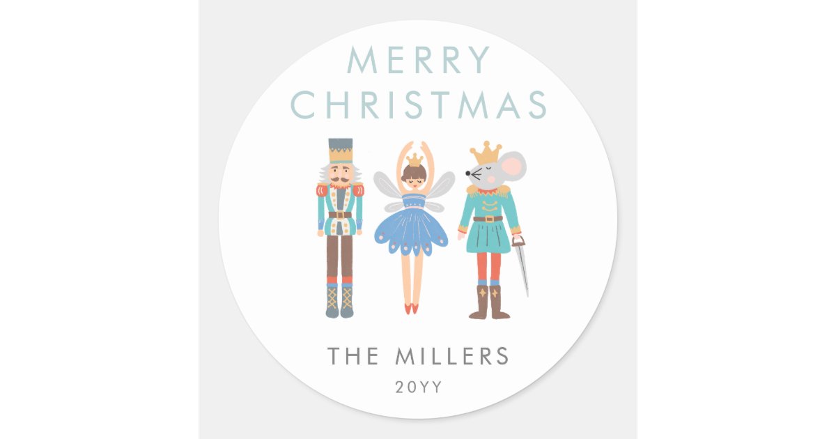 Nutcracker Ballet Minimal Modern Classic Round Sticker | Zazzle
