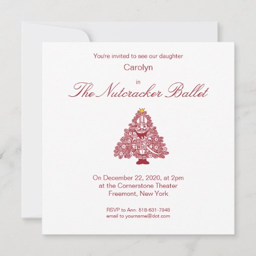 Nutcracker Ballet performance invitation | Zazzle