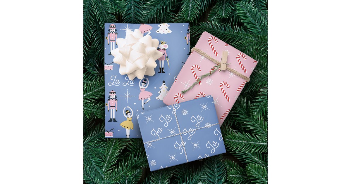 Nutcracker Candycane Ballet Christmas Wrapping Paper Sheets | Zazzle