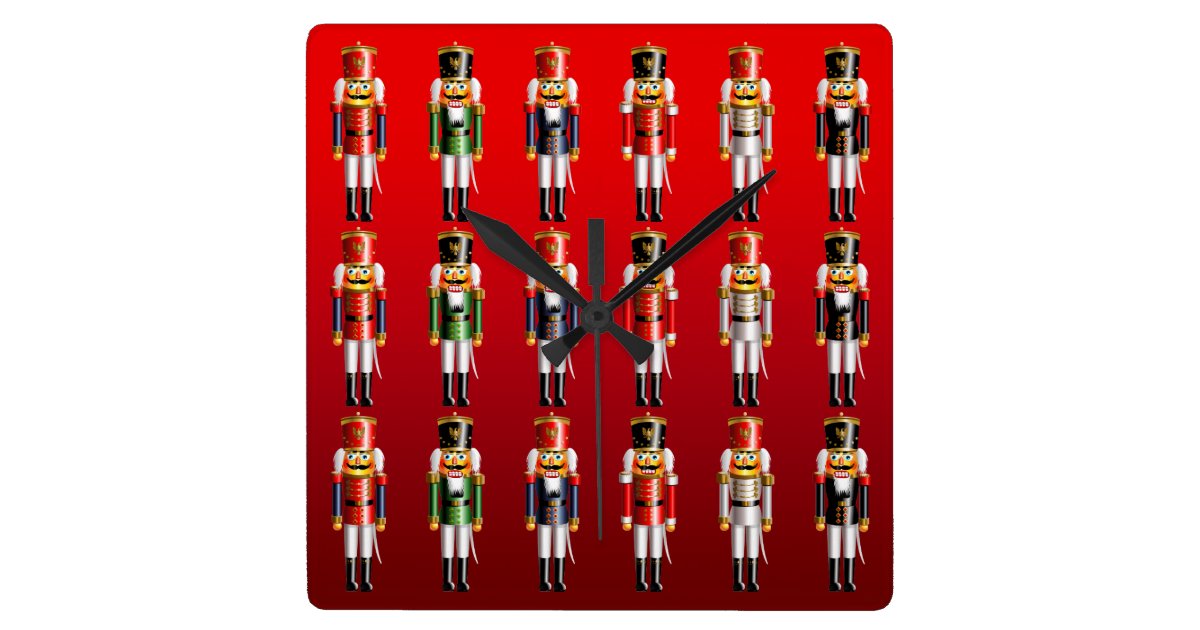 Nutcracker Christmas Ballet Square Wall Clock | Zazzle.com