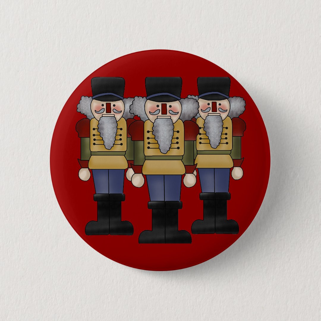 Nutcracker Christmas Button | Zazzle