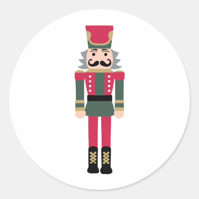 Nutcracker Christmas Design Classic Round Sticker | Zazzle