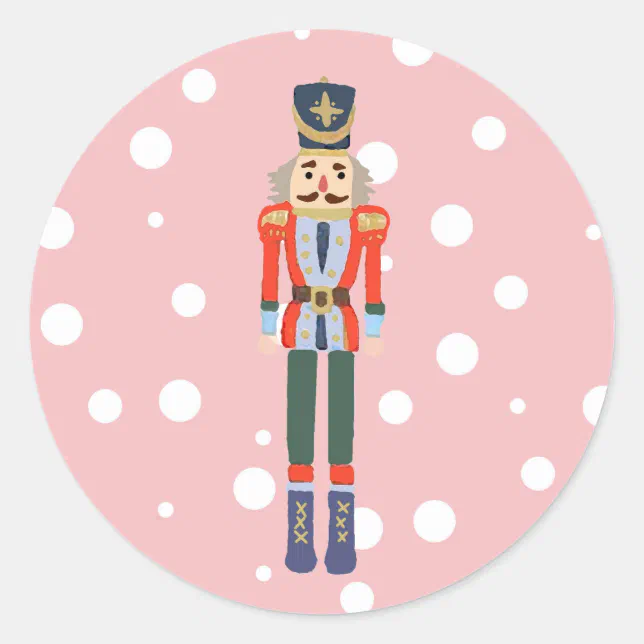 Nutcracker Christmas Design Classic Round Sticker | Zazzle
