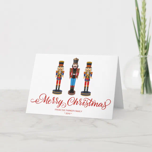 Nutcracker Christmas Holiday Greeting Folded Card | Zazzle