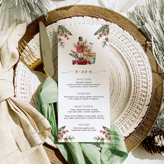 Nutcracker Christmas Menu | Zazzle