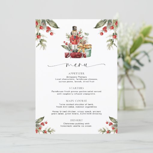 Nutcracker Christmas Menu & Quiz | Zazzle