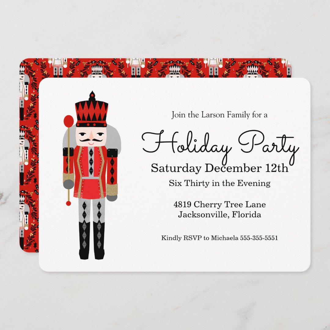 Nutcracker Christmas Party Invitation | Zazzle