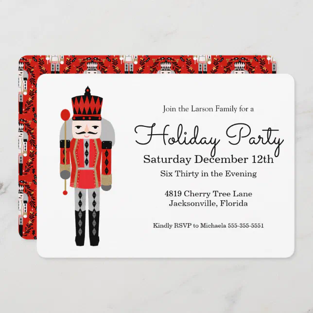 Nutcracker Christmas Party Invitation | Zazzle