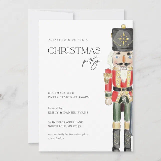 Nutcracker Christmas Party Invitation Classic | Zazzle
