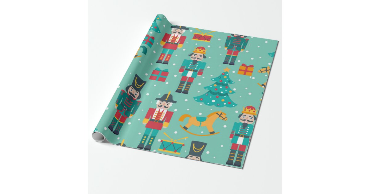 Nutcracker Christmas Pattern Wrapping Paper | Zazzle