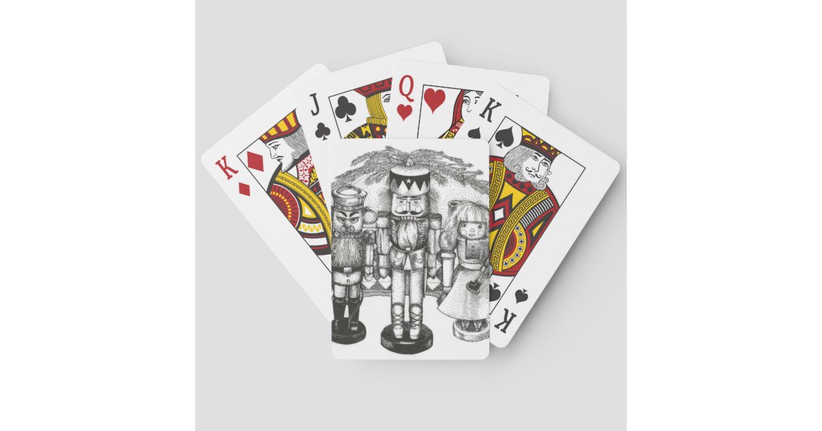 Nutcracker Christmas Poker Cards | Zazzle