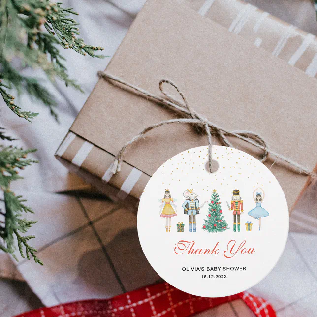 Nutcracker Christmas Thank You Favor Tags | Zazzle