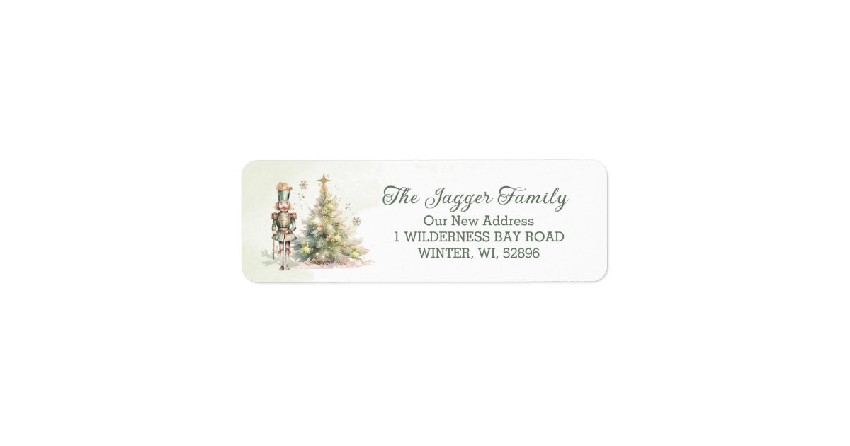 Nutcracker Christmas Tree return address Label | Zazzle
