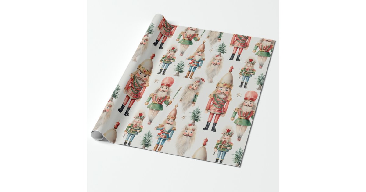 Nutcracker Christmas Winter Holiday Wrapping Paper | Zazzle