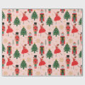 Nutcracker Cute Pink Christmas Wrapping Paper | Zazzle
