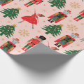 Nutcracker Cute Pink Christmas Wrapping Paper | Zazzle