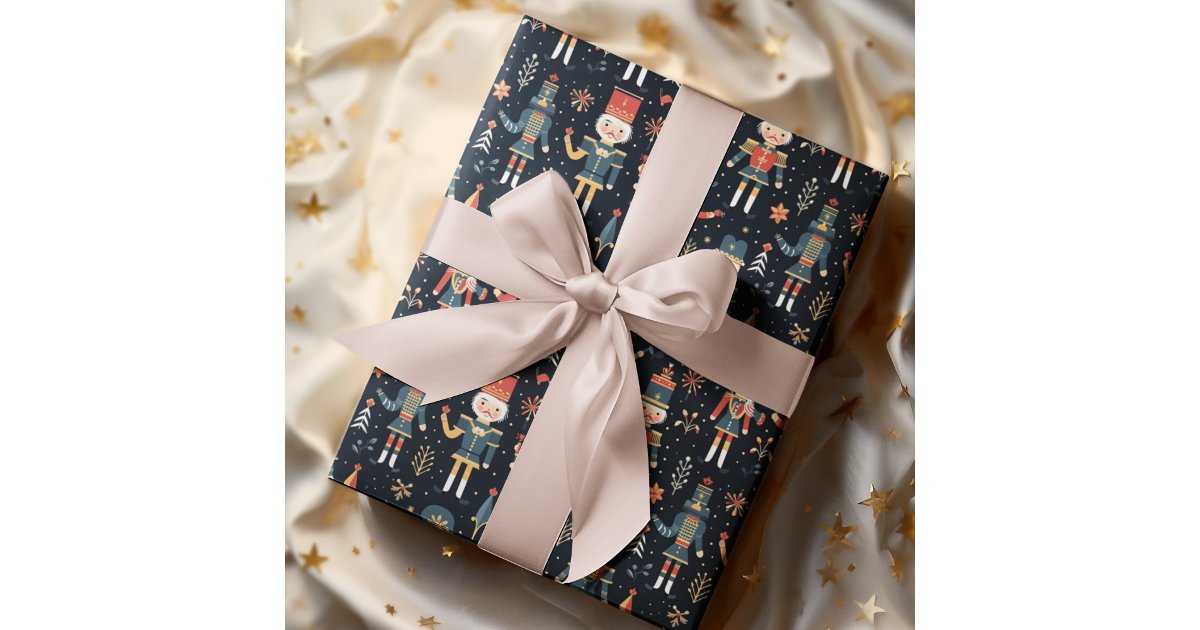 Nutcracker Elegance Festive Pattern Collection" Wrapping Paper | Zazzle