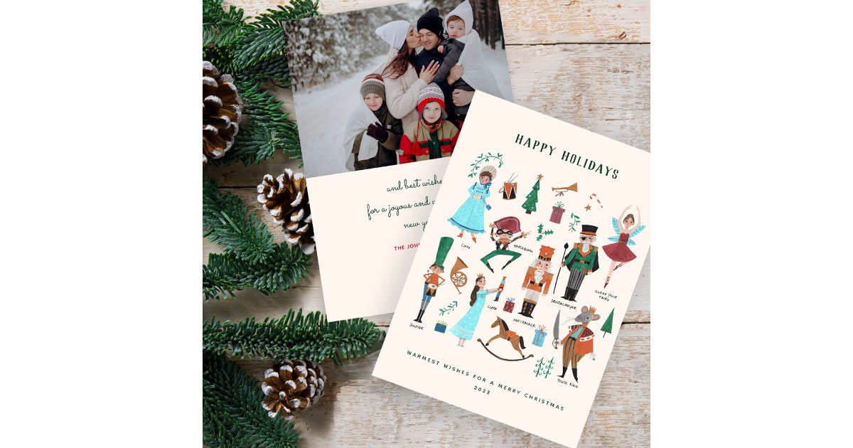 Nutcracker Family Photo Christmas Holiday Card | Zazzle