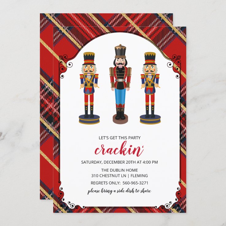 Nutcracker Holiday Christmas Party Invitation | Zazzle
