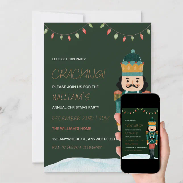 Nutcracker Holiday Christmas Party Invitation | Zazzle