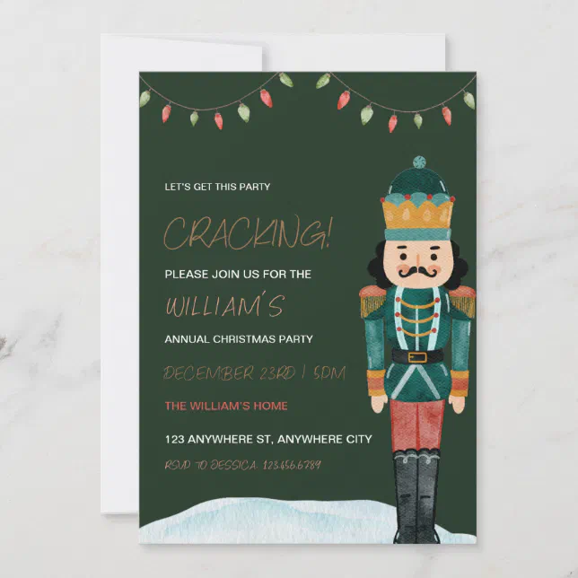 Nutcracker Holiday Christmas Party Invitation | Zazzle