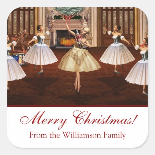 Nutcracker Merry Christmas Gift Stickers | Zazzle.com