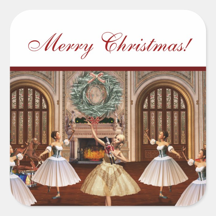 Nutcracker Merry Christmas Gift Stickers | Zazzle.com