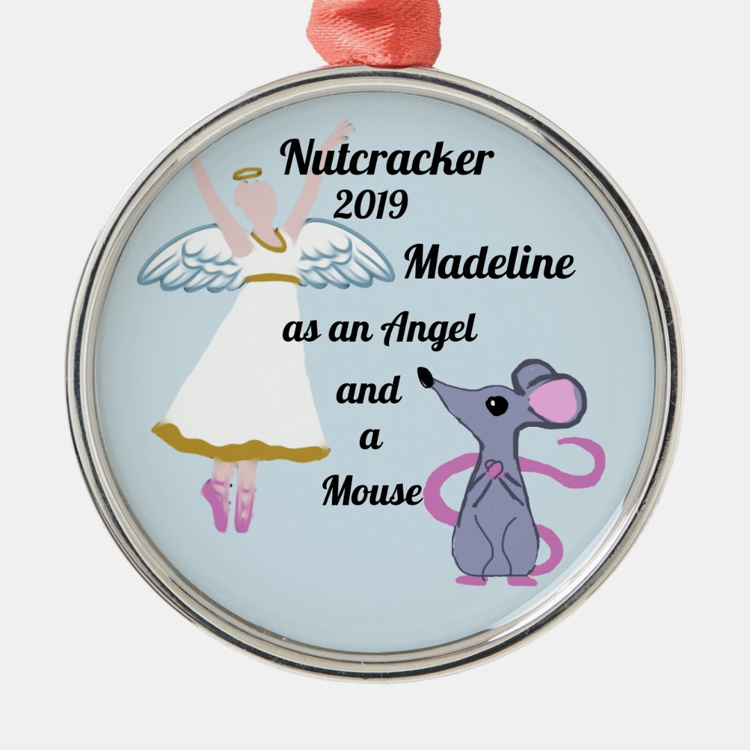 Nutcracker Ornament - Angel and Mouse | Zazzle
