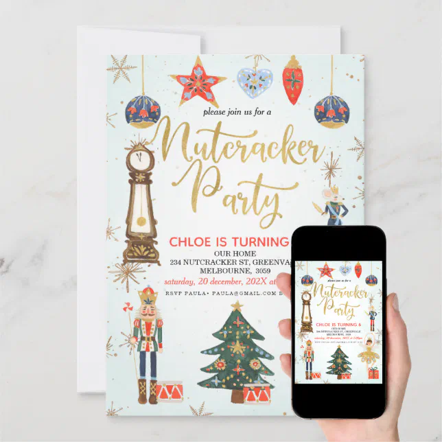 Nutcracker Party Birthday Invitation | Zazzle