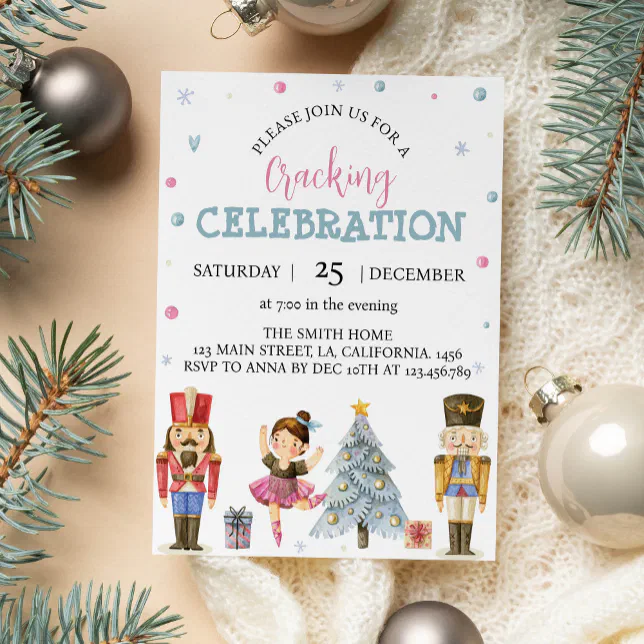 Nutcracker Pink Birthday Party Invitation | Zazzle