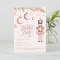 Nutcracker Pink Rose Gold Ornaments Holiday Party Invitation | Zazzle
