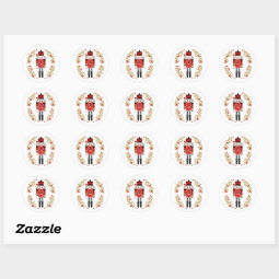 Nutcracker Prince Christmas Classic Round Sticker | Zazzle