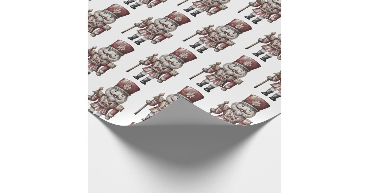 Nutcracker Soldier Captain White Beard Wrapping Paper | Zazzle