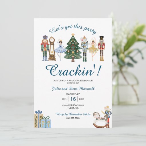 Nutcracker Theme Christmas Party Invitation | Zazzle
