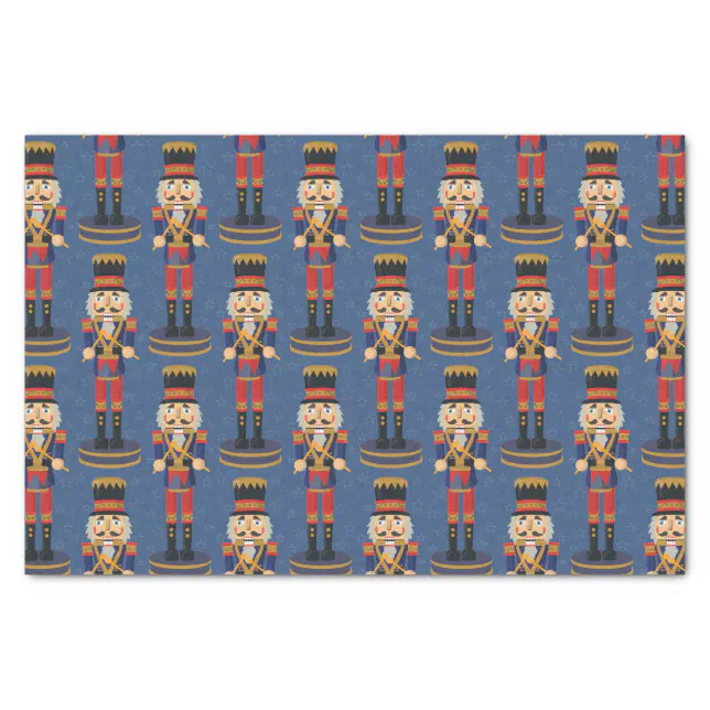 Nutcracker Toy Soldier Drummer Blue Pattern Tissue Paper | Zazzle