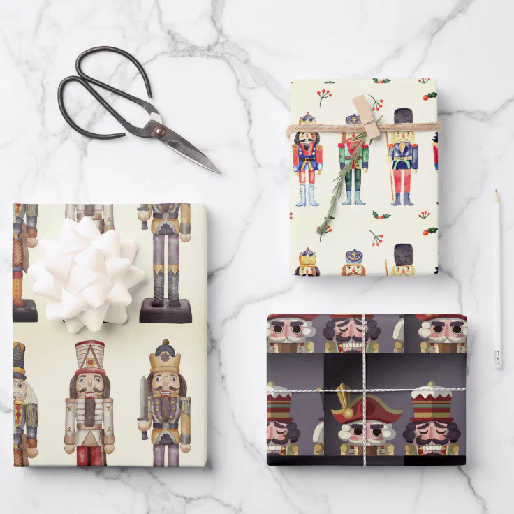 Nutcracker Trio Christmas Wrapping Paper Sheet | Zazzle
