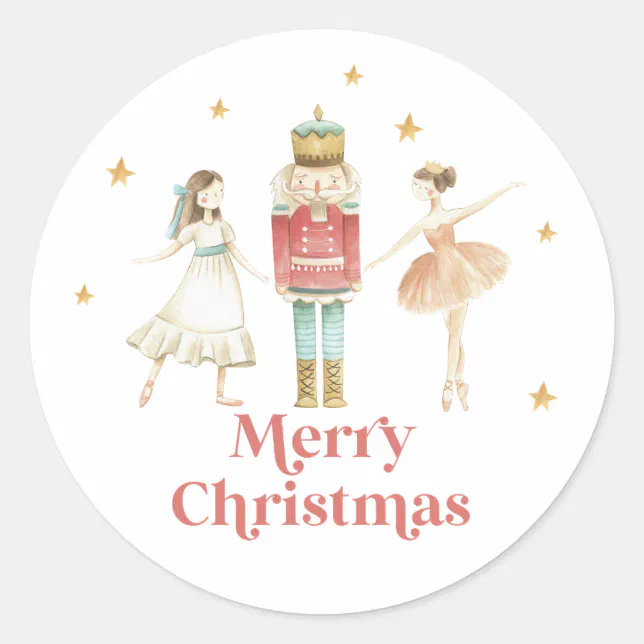 Nutcracker Winter Ballet Christmas Classic Round Sticker | Zazzle