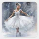 Nutcracker's Enchanting Black Snow Queen Square Sticker | Zazzle