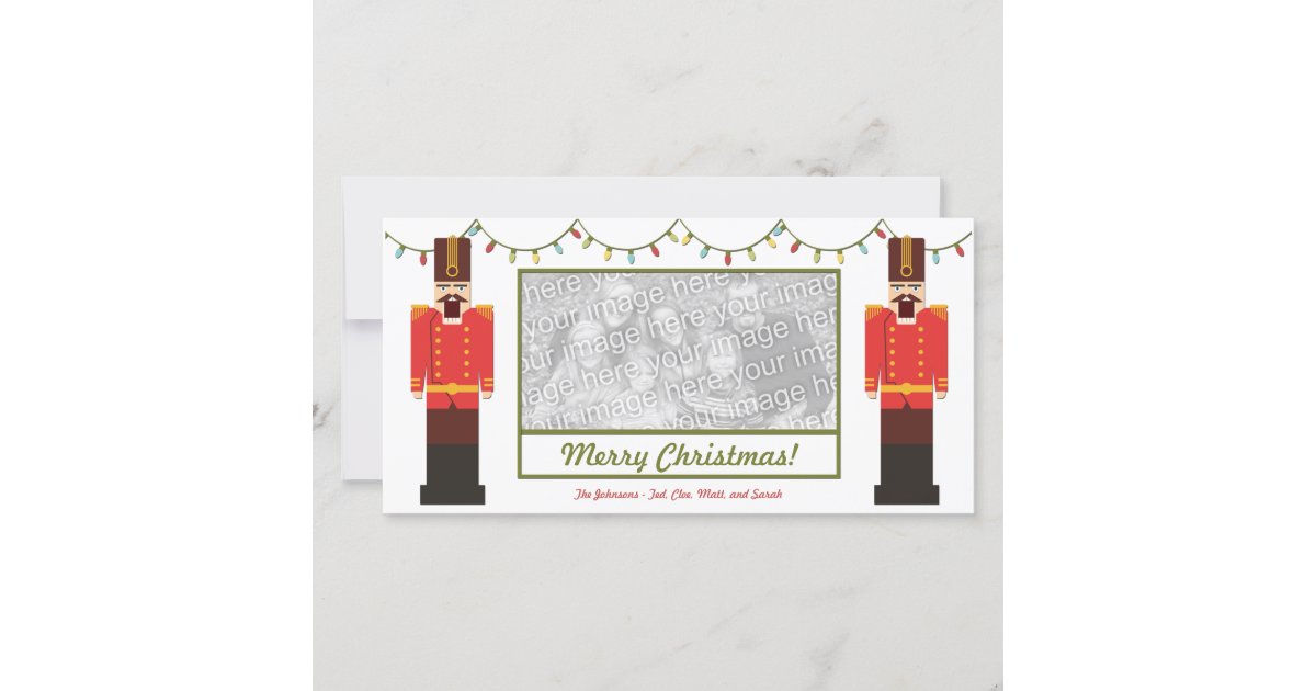 Nutcrackers, Merry Christmas, Photo Card Template | Zazzle