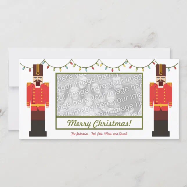 Nutcrackers, Merry Christmas, Photo Card Template | Zazzle