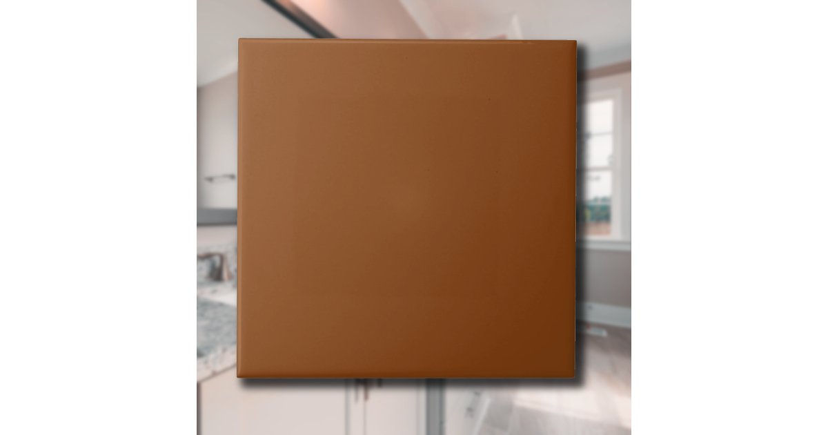 Nutmeg Brown Solid Color | Classic Elegant Ceramic Tile | Zazzle