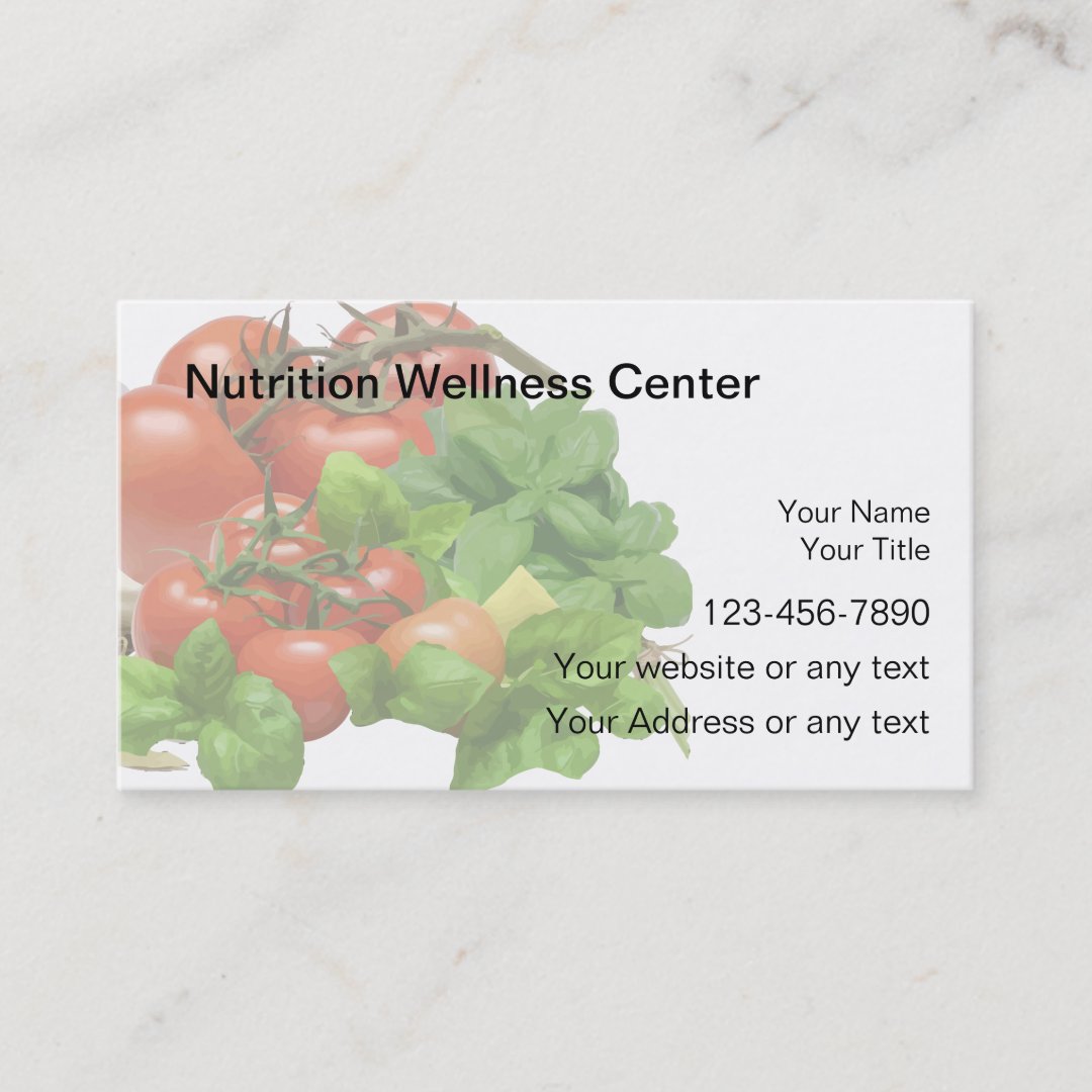 Nutrition Business Cards | Zazzle