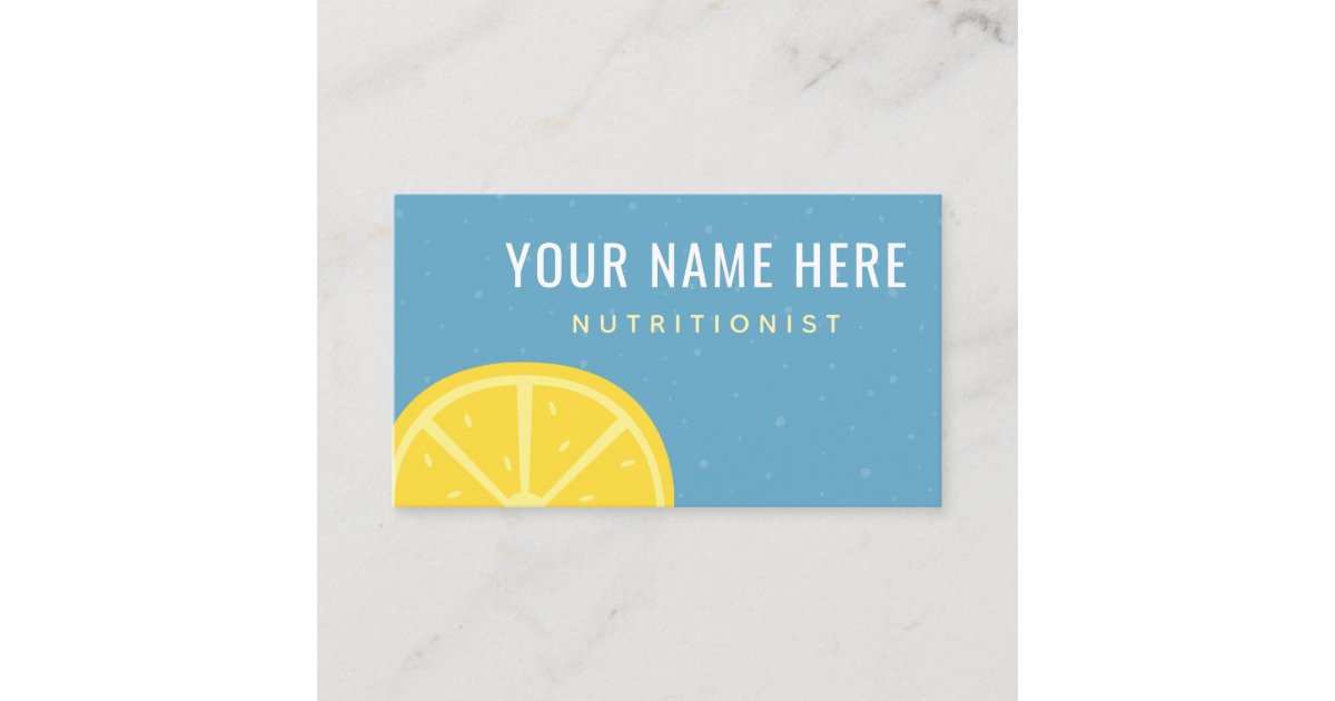 Nutritionist Dietitian Lemon Citrus Social Media Business Card | Zazzle